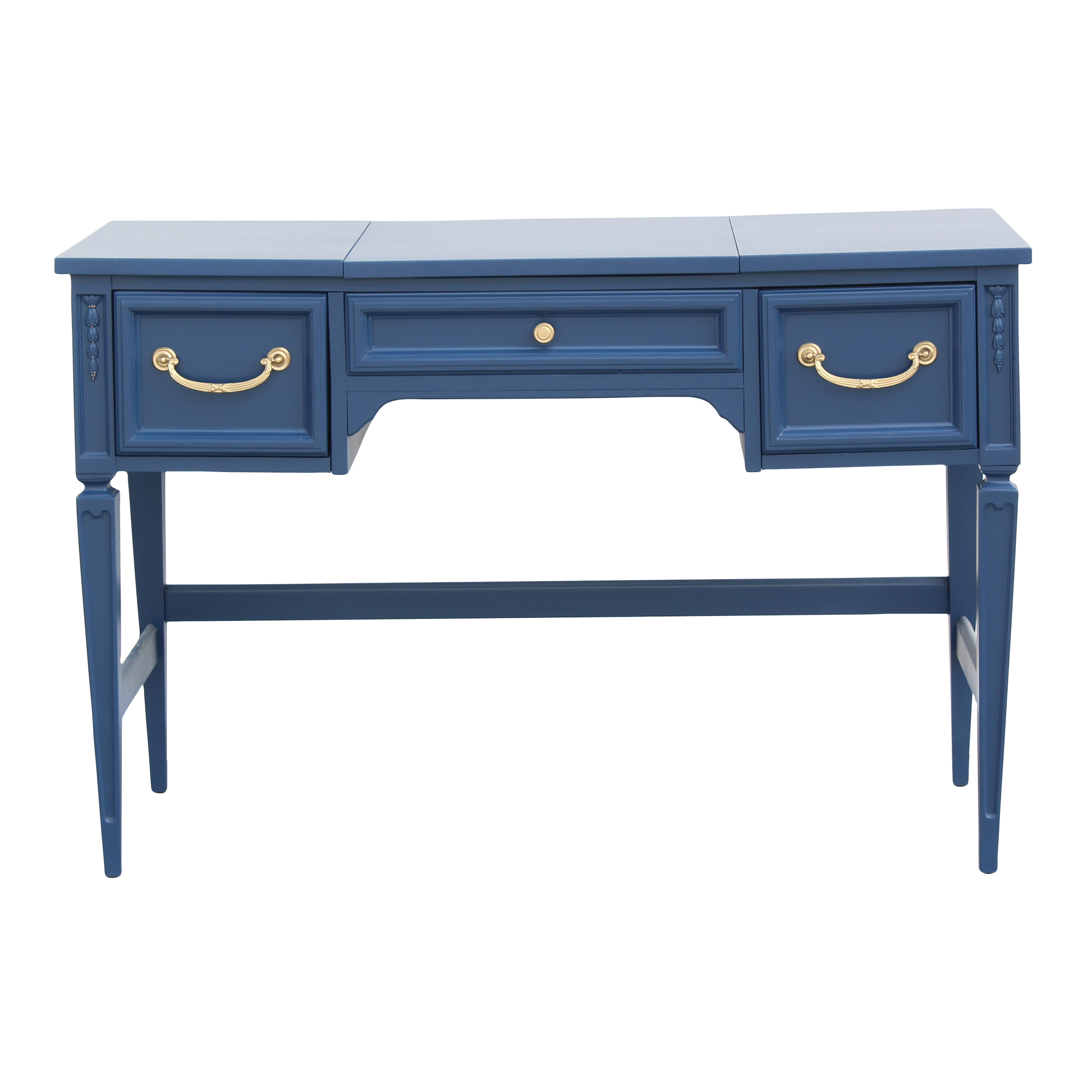 1970s Mid-Century Blue Vanity | Chairish