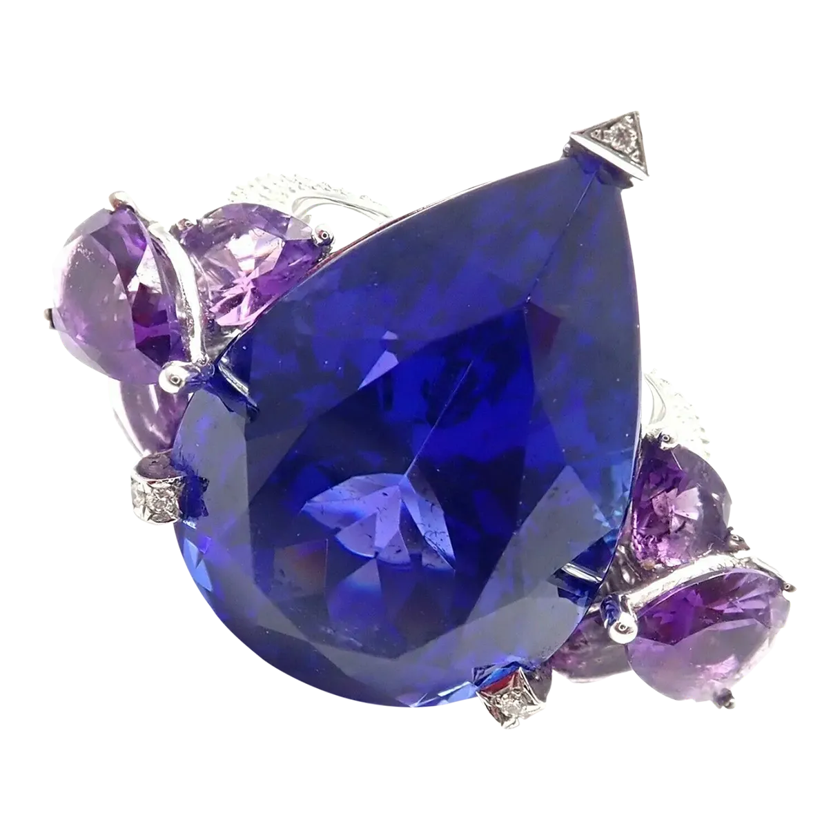 Chopard High Jewelry 18k Gold Diamond Tanzanite Amethyst Ring, Size 6.5 ...