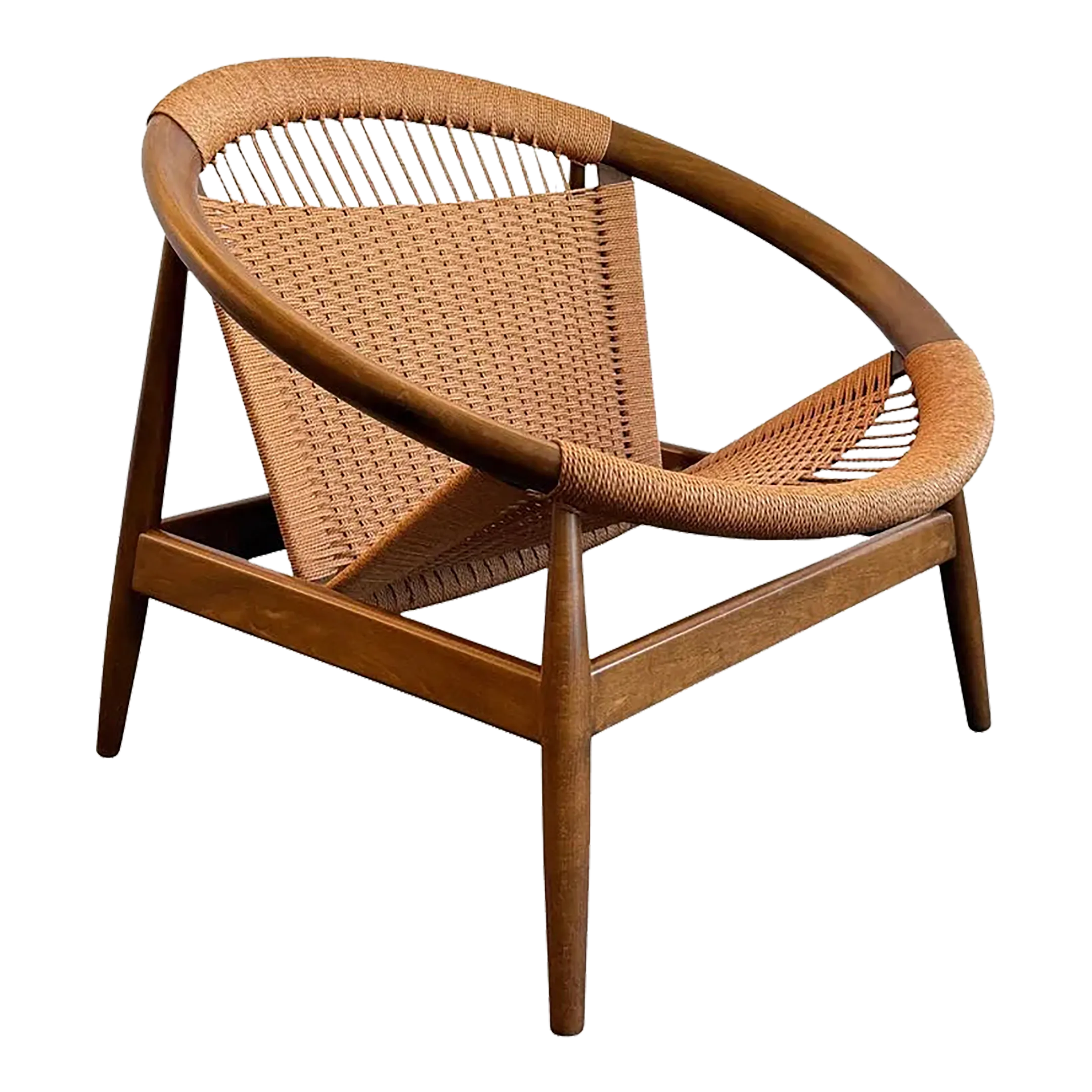 1950s Danish Modern Ringstol Hoop Lounge Chair by Illum Wikkelso | Chairish