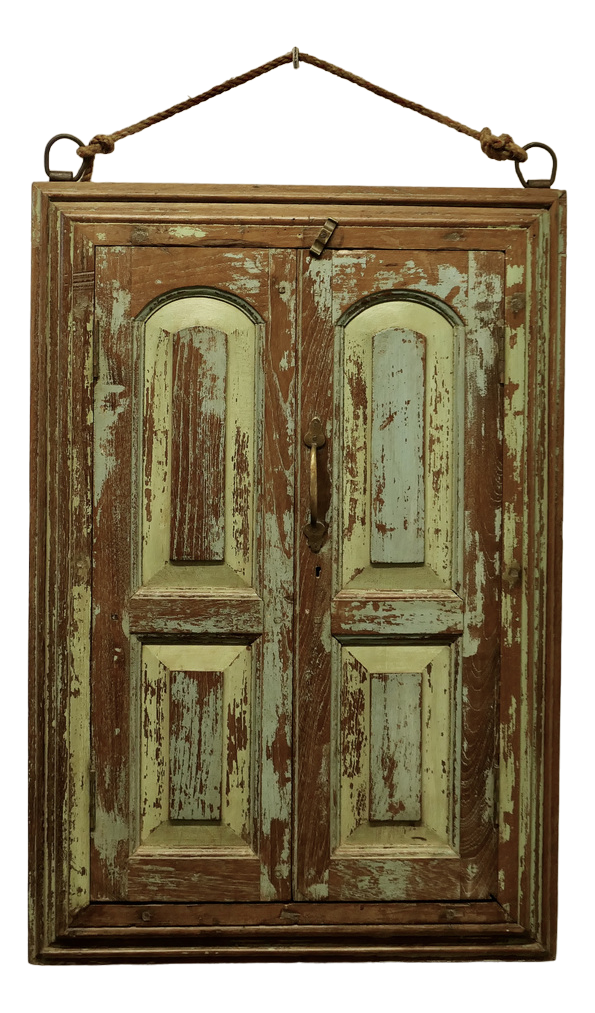 Wall Mirror Concealed Shutter in Heavy Oak, 1890s | Chairish