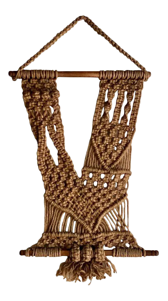 Mid Century Hanging Fiber Art | Chairish