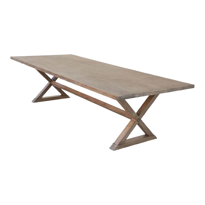 Expandable Minimalist X Trestle Table by Petersen Antiques | Chairish