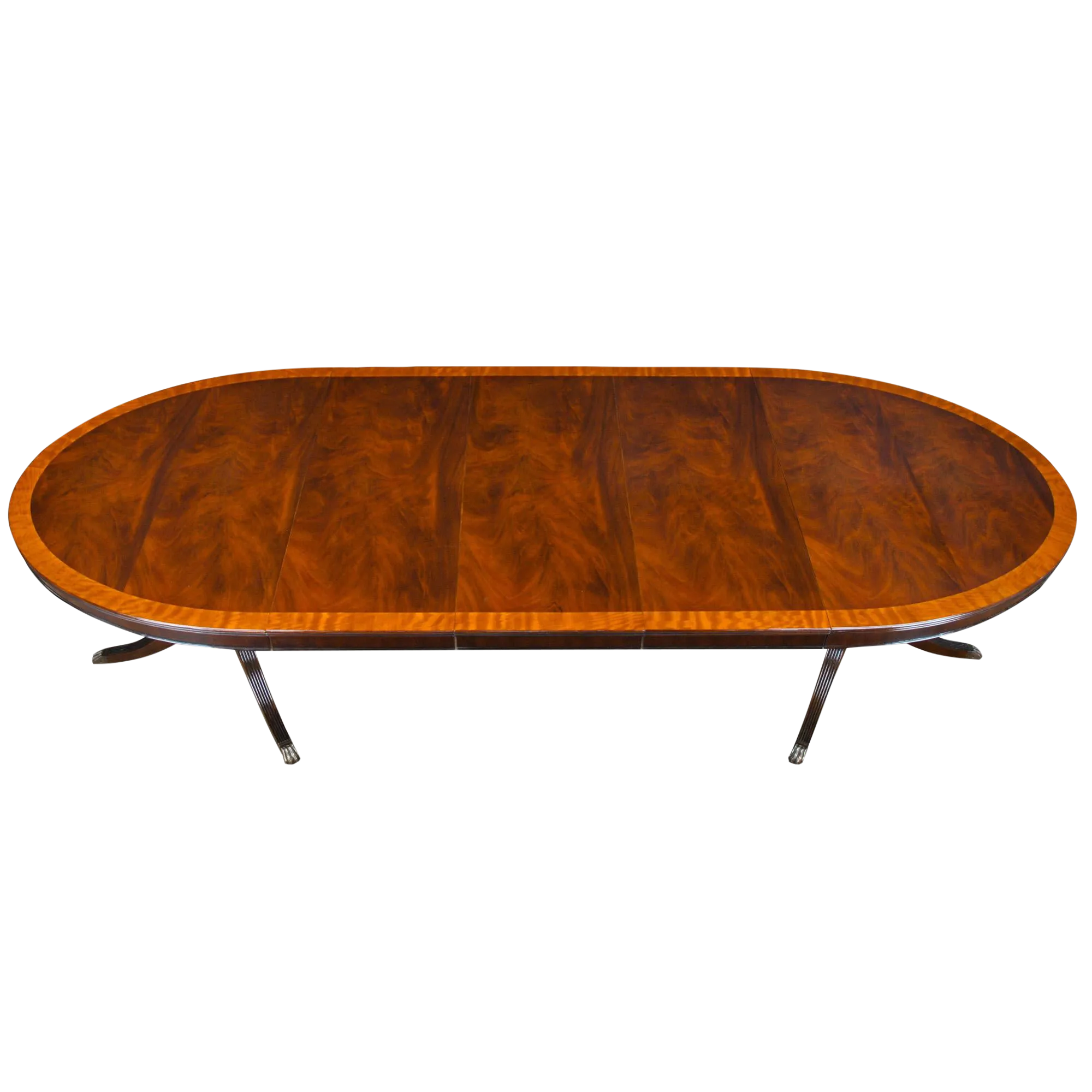 Traditional Long Oval Mahogany Dining Table | Chairish