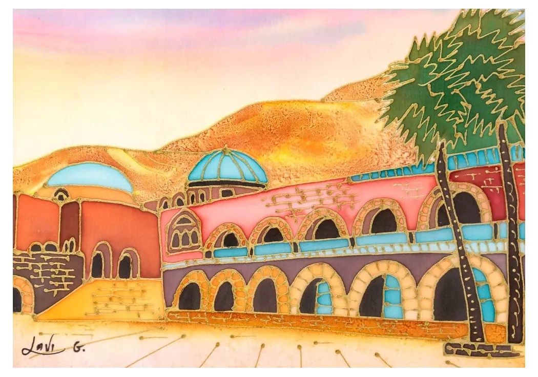 Oasis Desert Silk Artwork from Lavi Group, 20th Century | Chairish