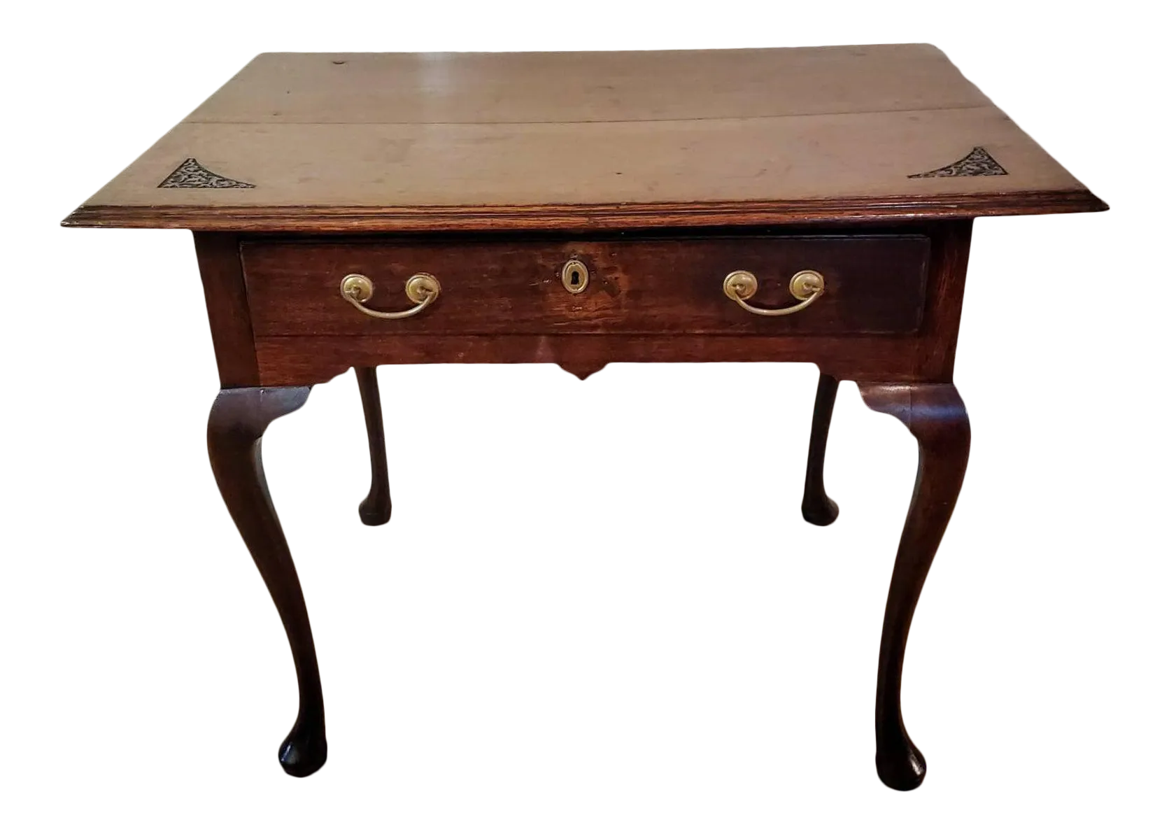 English Queen Anne Style Carved Oak Table | Chairish
