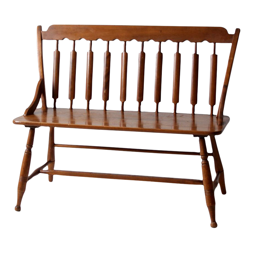 Mid Century Colonial Style Deacon's Bench | Chairish