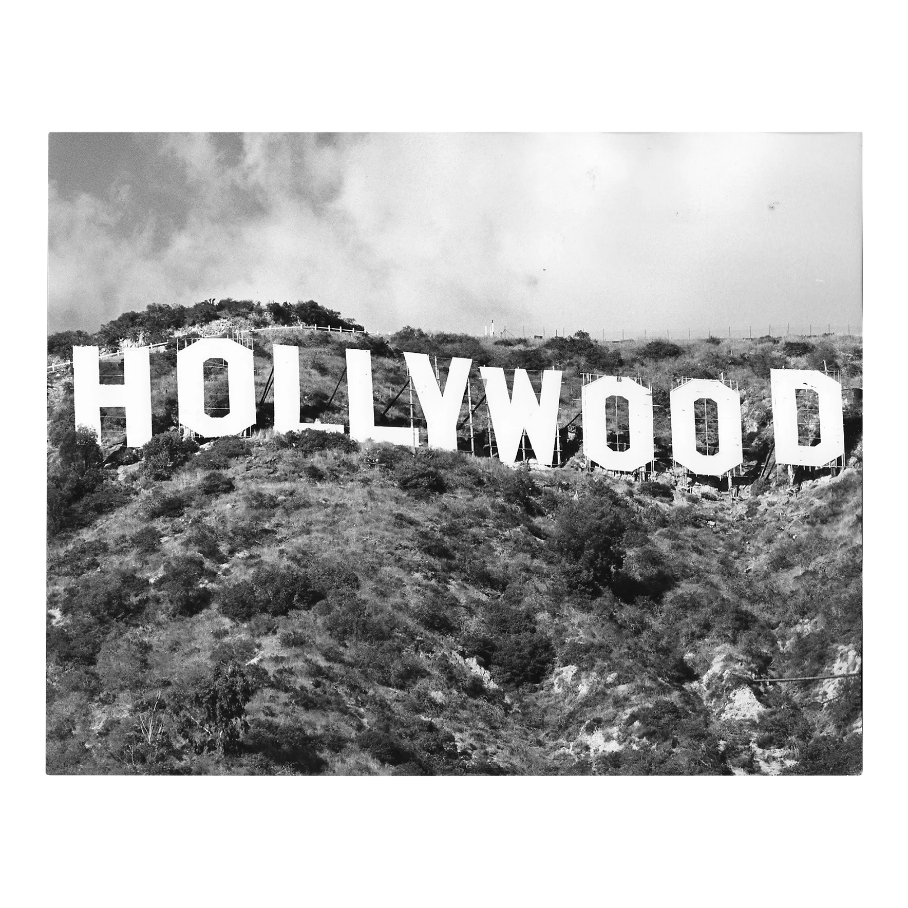 1973 Hollywood Sign Black and White Photograph | Chairish