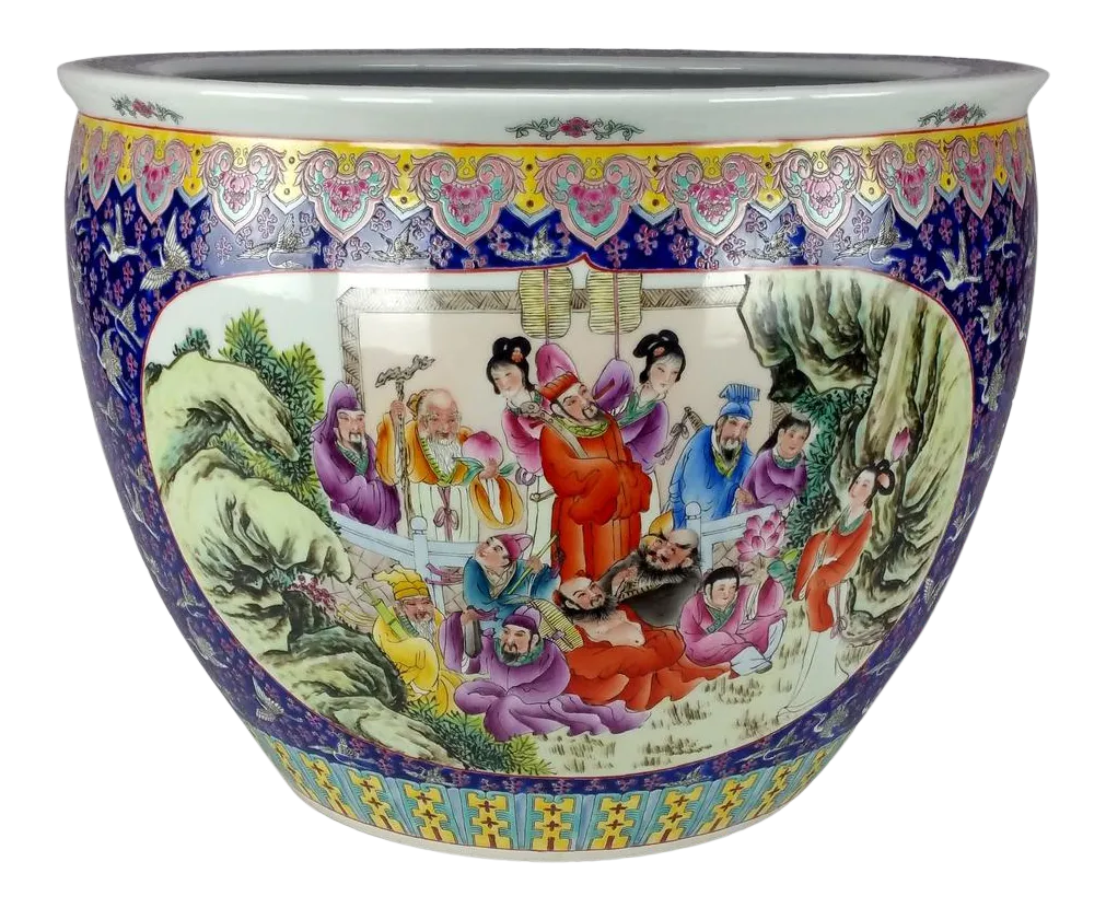 Famille Rose Fish Bowl | Chairish