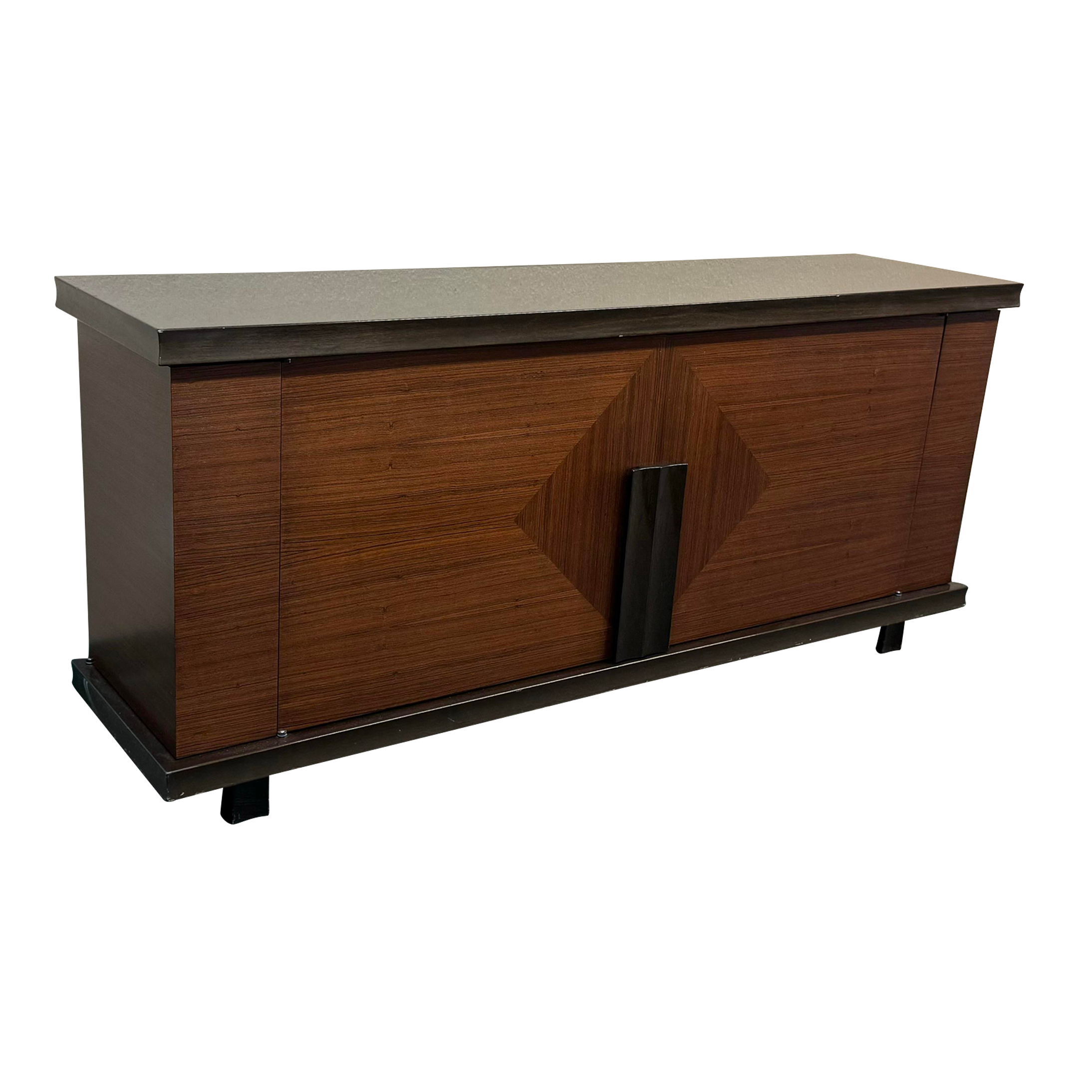 Troscan Design Custom Rex Preto+Walnut Buffet | Chairish