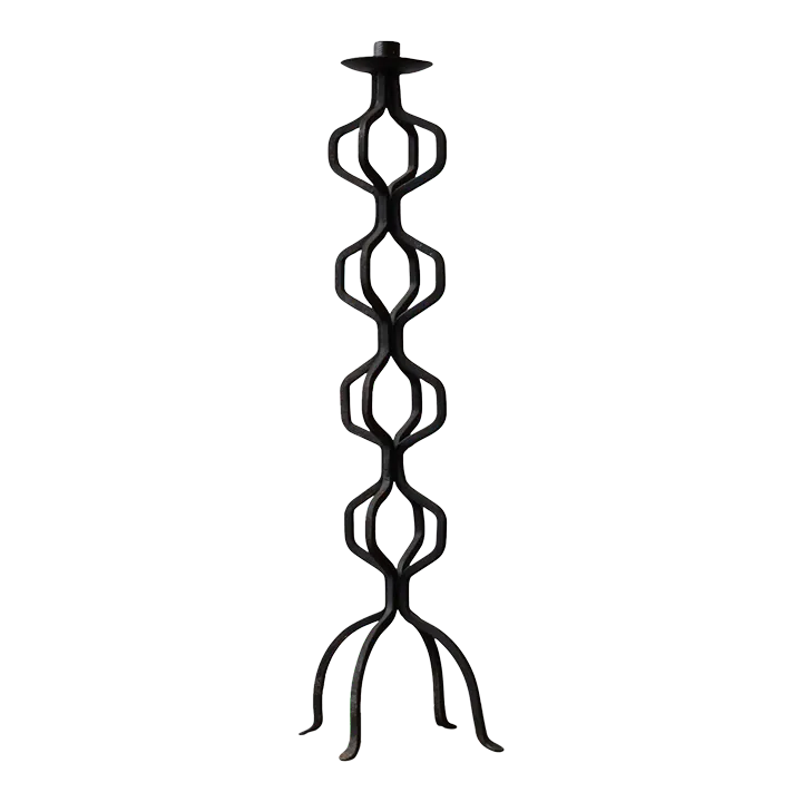 Vintage Wrought Iron Undulating Floor Candelabra, Circa 1970s | Chairish