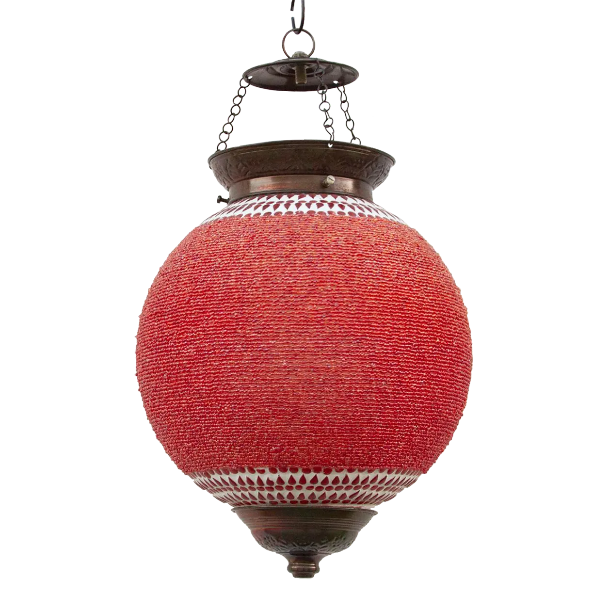 Crimson Pendant Sphere Lantern | Chairish