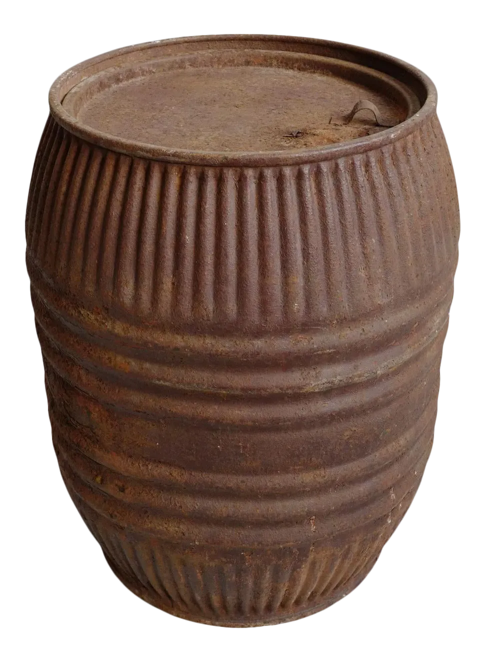 Vintage Iron Grain Barrel | Chairish