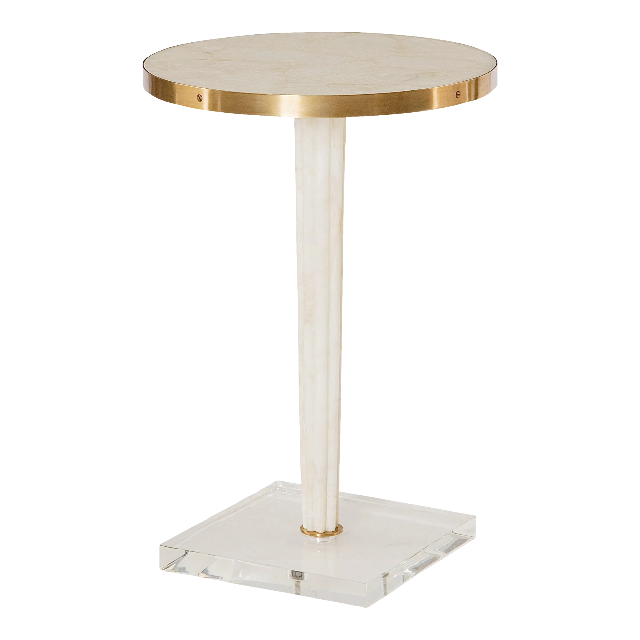 Century Furniture Acrylic and Crystal Stone Side Table | Chairish