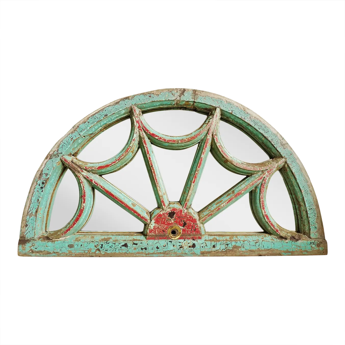 Antique Wood Painted Transom Mirror | Chairish