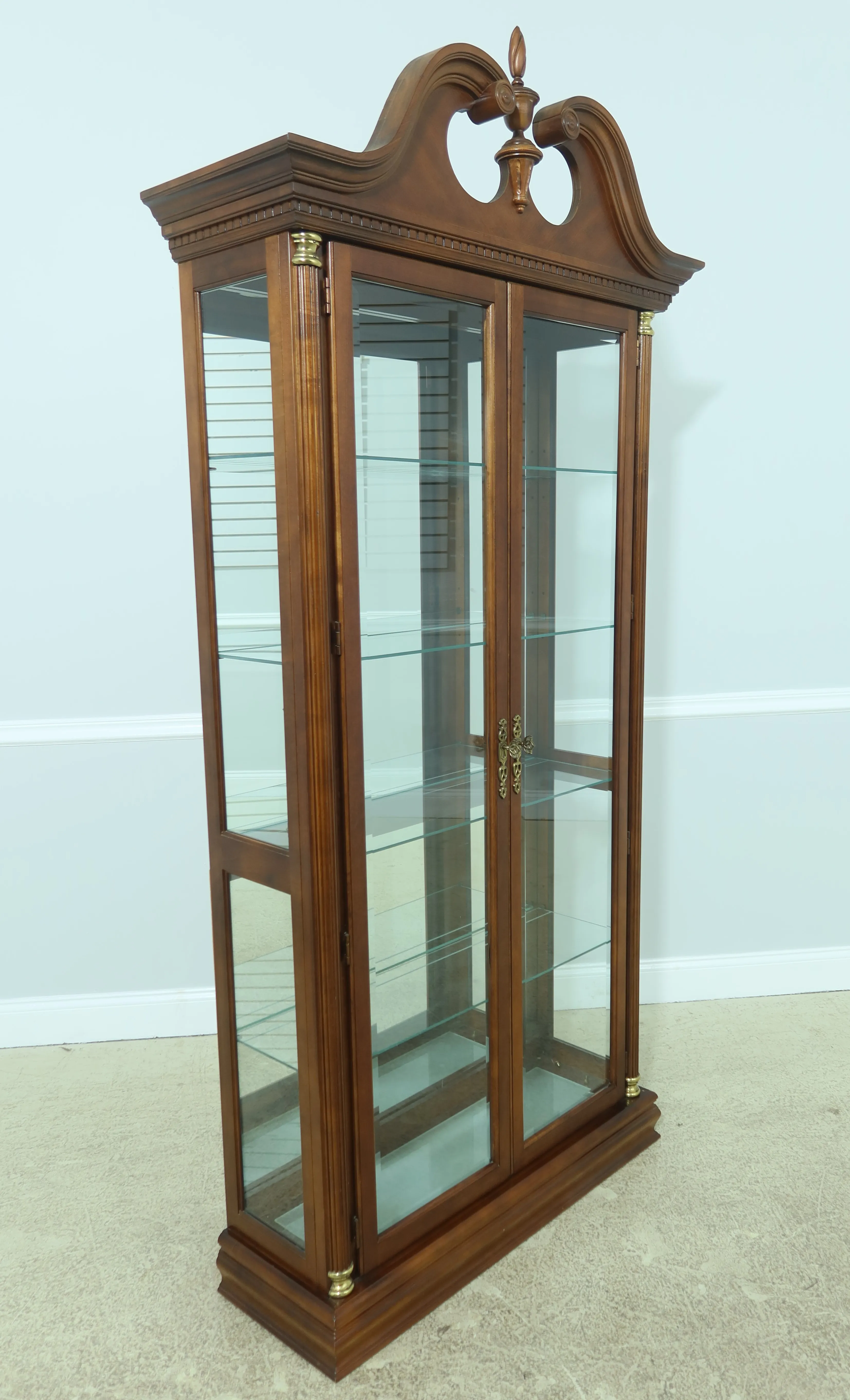 Pulaski Oak Curio Cabinet Pulaski Beveled Glass 2 Door Cherry Curio