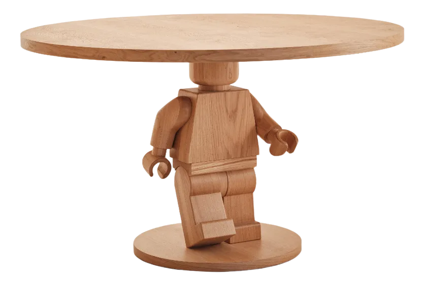Oak Round Lego Sculpture Base Dining Table by Interni for SoShiro ...
