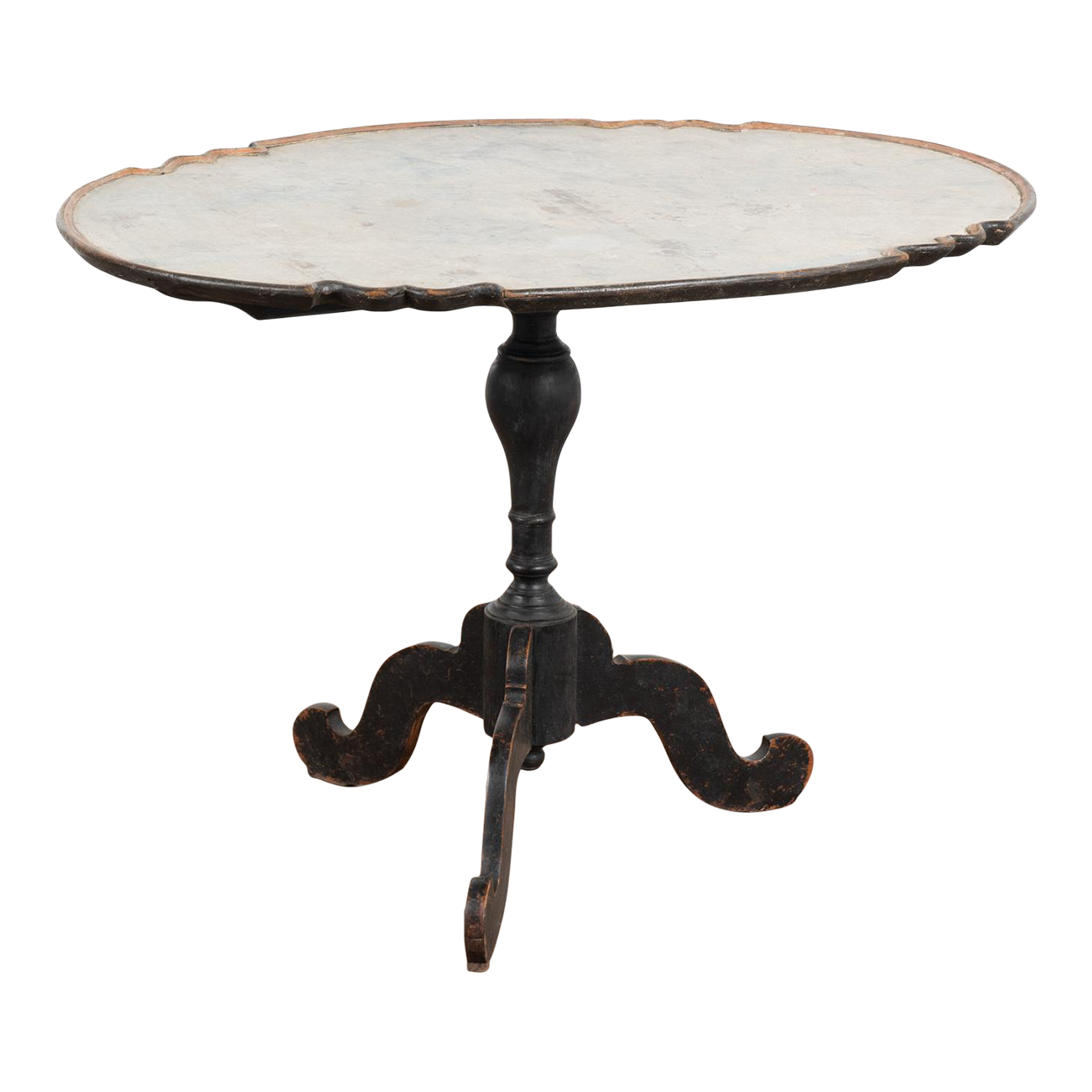 Original Black Painted Rococo Tilt Top Tea Table, Sweden Circa 1820 ...