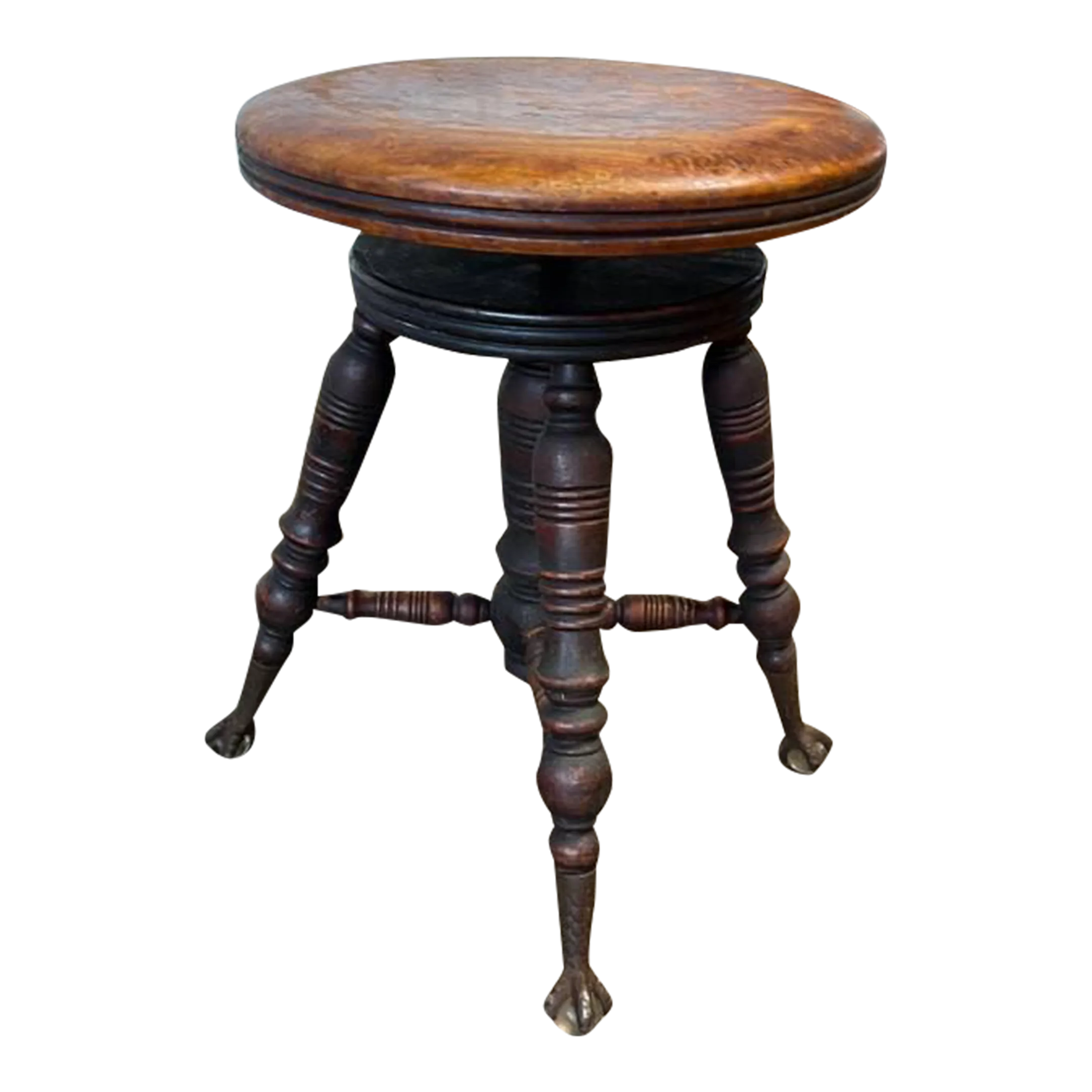 19th Century Antique Claw and Ball Foot Piano Stool | Chairish