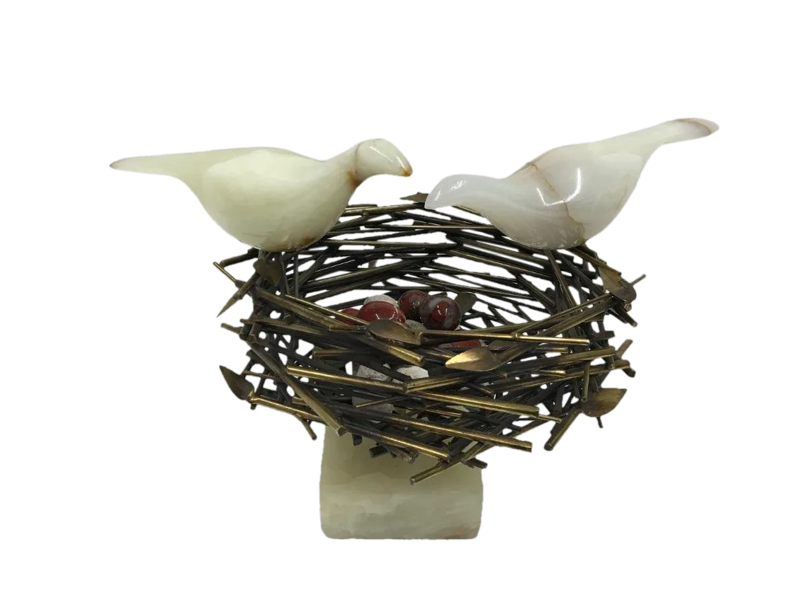 C. Jere Signed "Bird Nest" Table Sculpture | Chairish