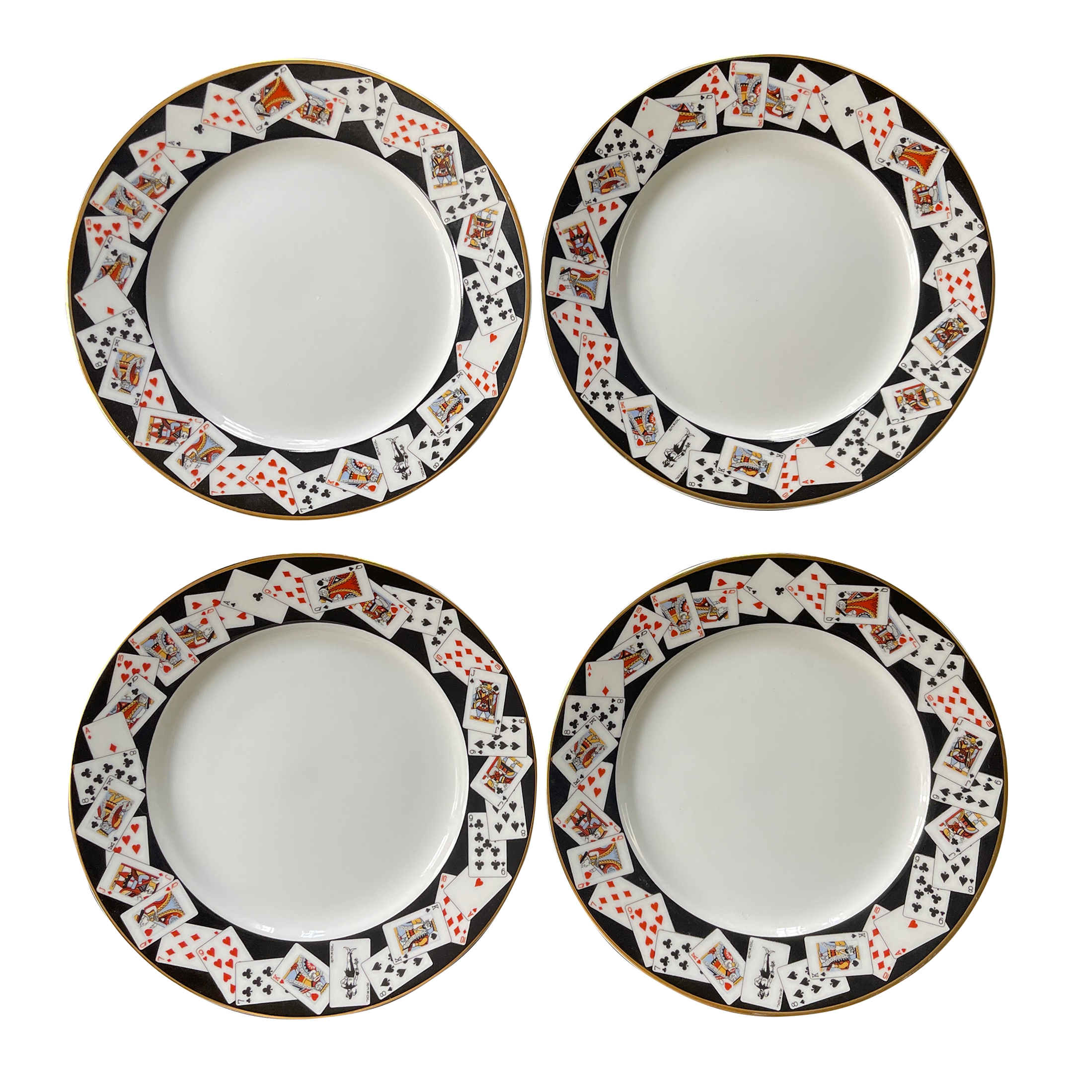 1980s Tiffany & Co Playing Card Plates - Set of 4 | Chairish