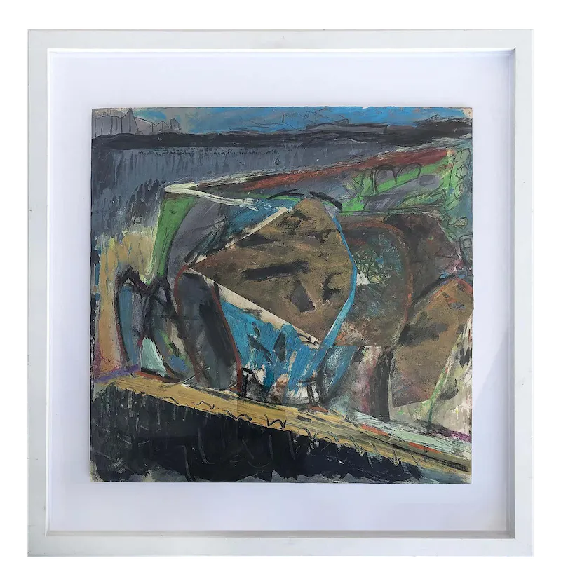 1989 Abstract Painting by Warren Fischer, Newly Framed | Chairish