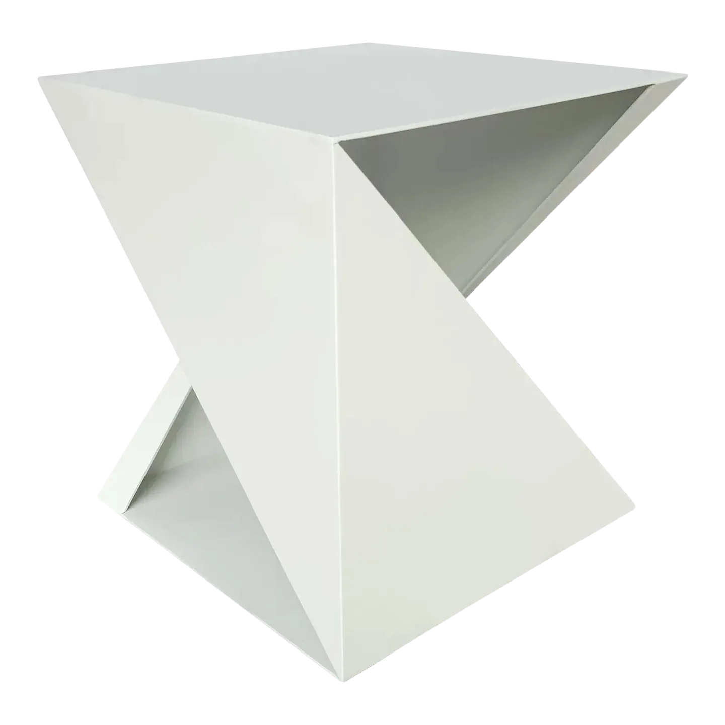 Daryl Carter for Baker Modern White Geometric Metal Fold Accent Table ...