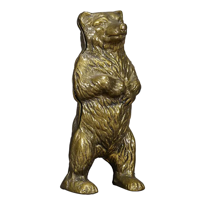 Antique Money Box Bear Statue Made of Brass | Chairish