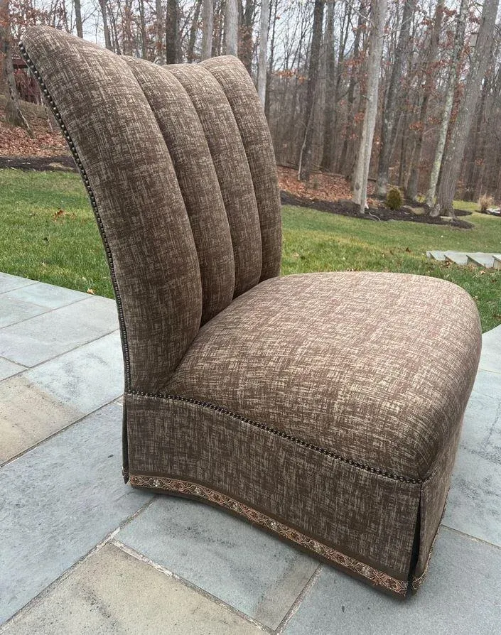 Marge Carson Swivel Slipper Side Accent Chair Chairish