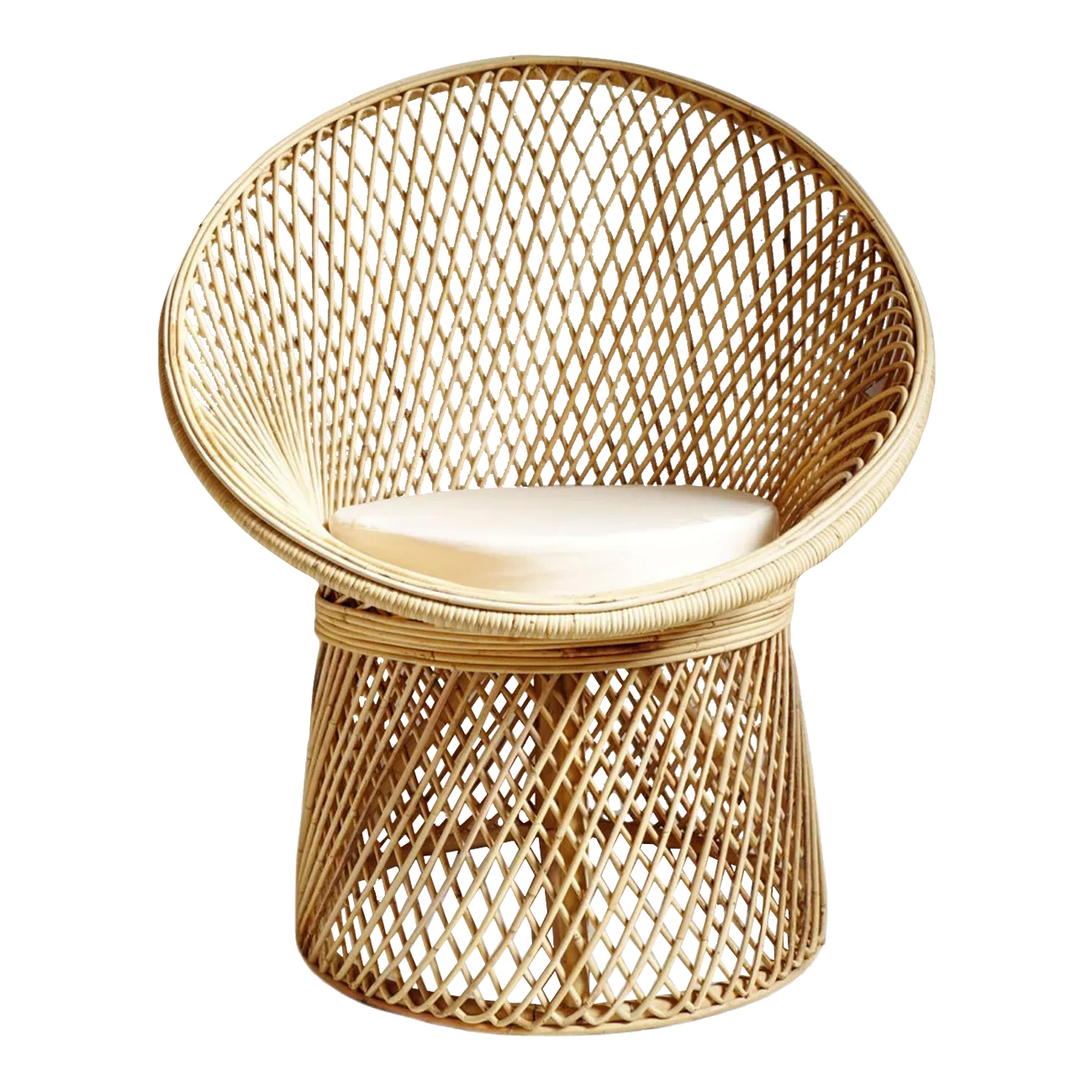 Raw Rattan Mushroom Chair | Chairish