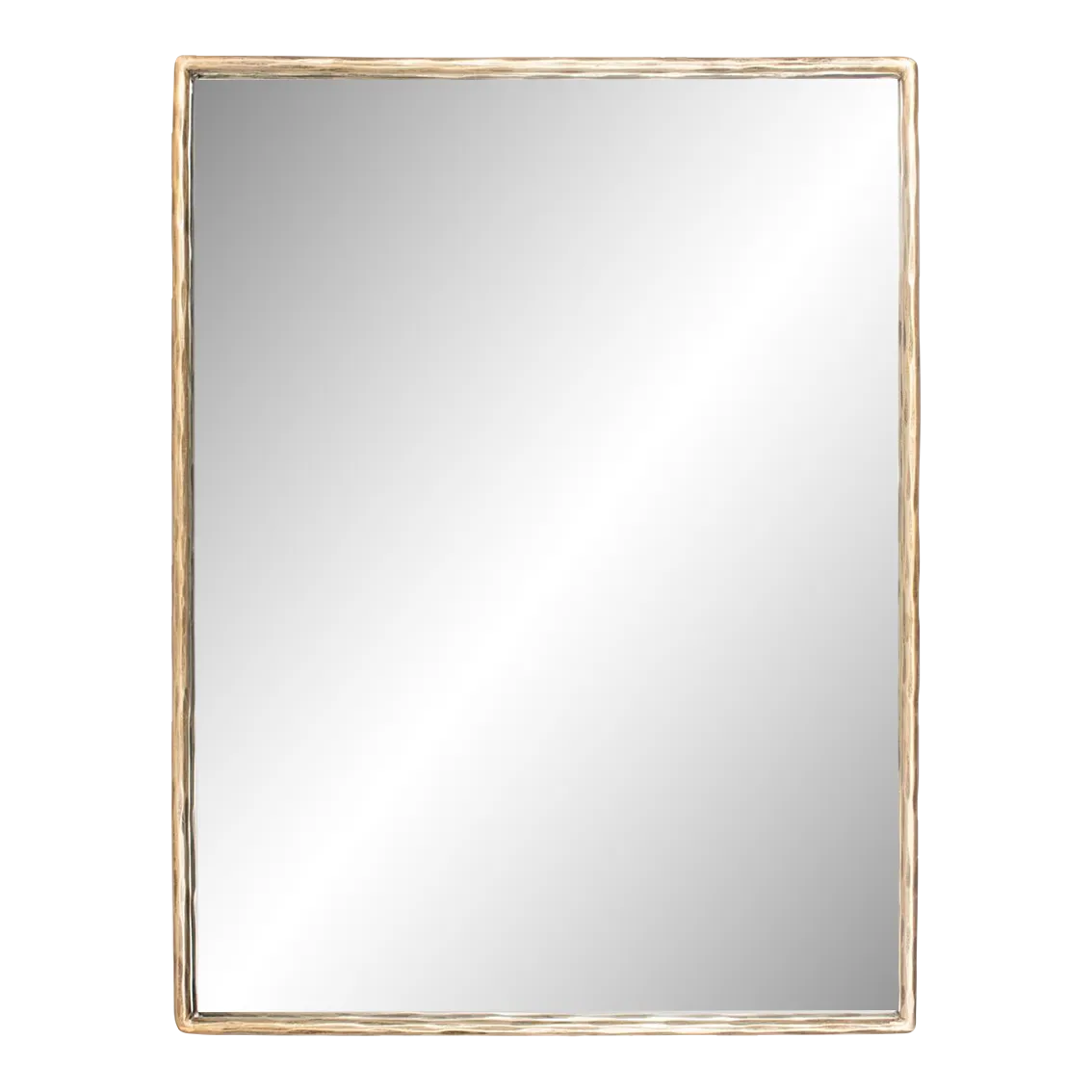 Trish Small Rectangle Metal Mirror - Brass | Chairish