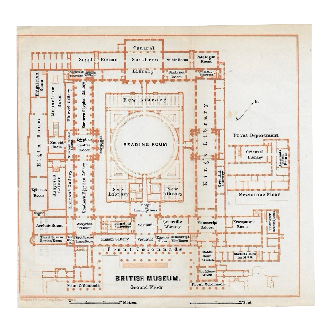 Antique Plan of the British Museum | Chairish