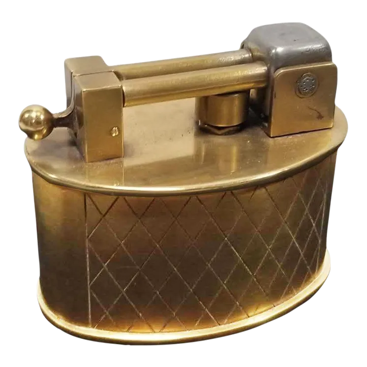 1950s Swiss Brass Lift Arm Tabletop Lighter by Brilux for Dunhill ...