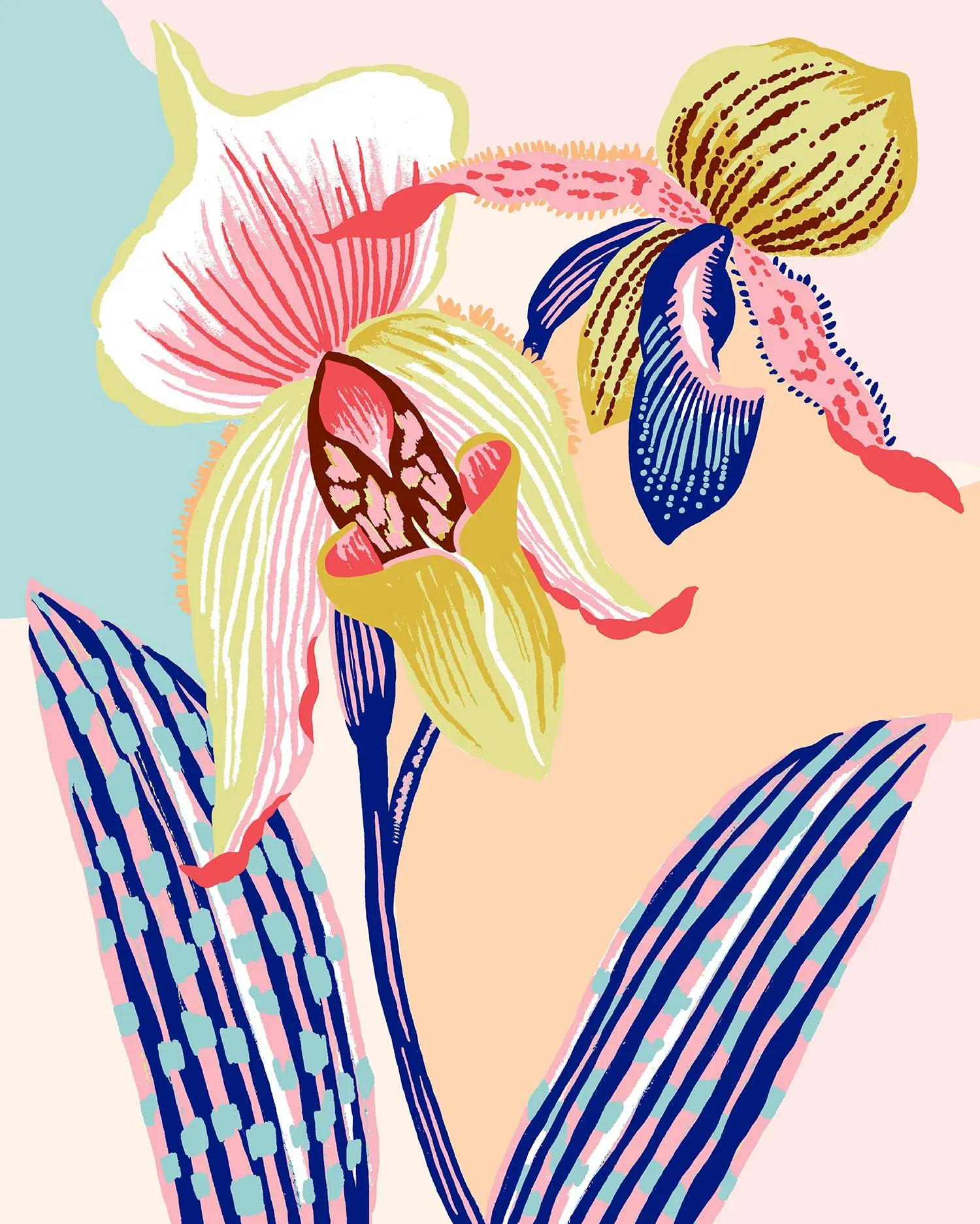 Colour Block Orchid, Giclee Print by Sarah Gordon | Chairish