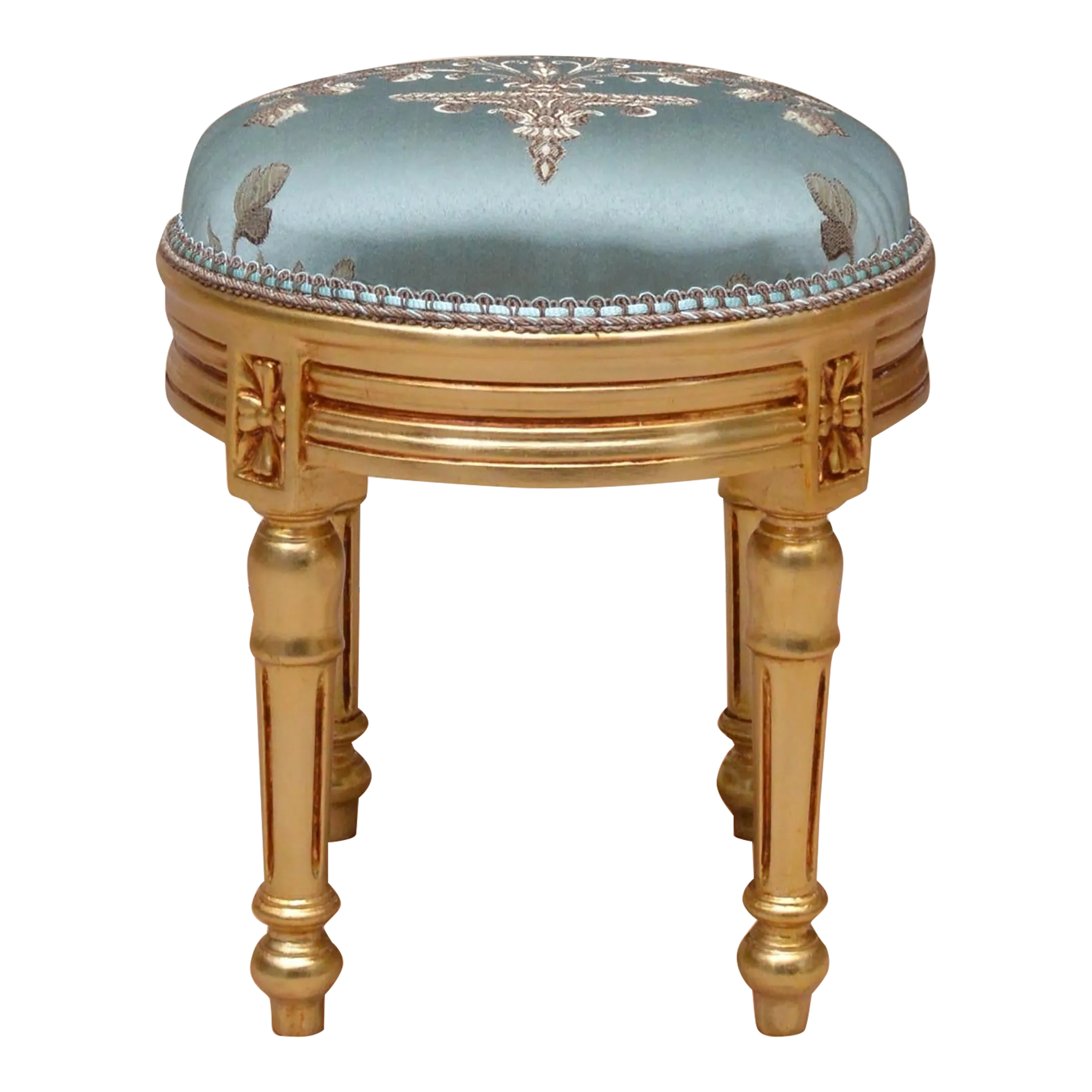1980s Carved Footstool in Gold Leaf | Chairish