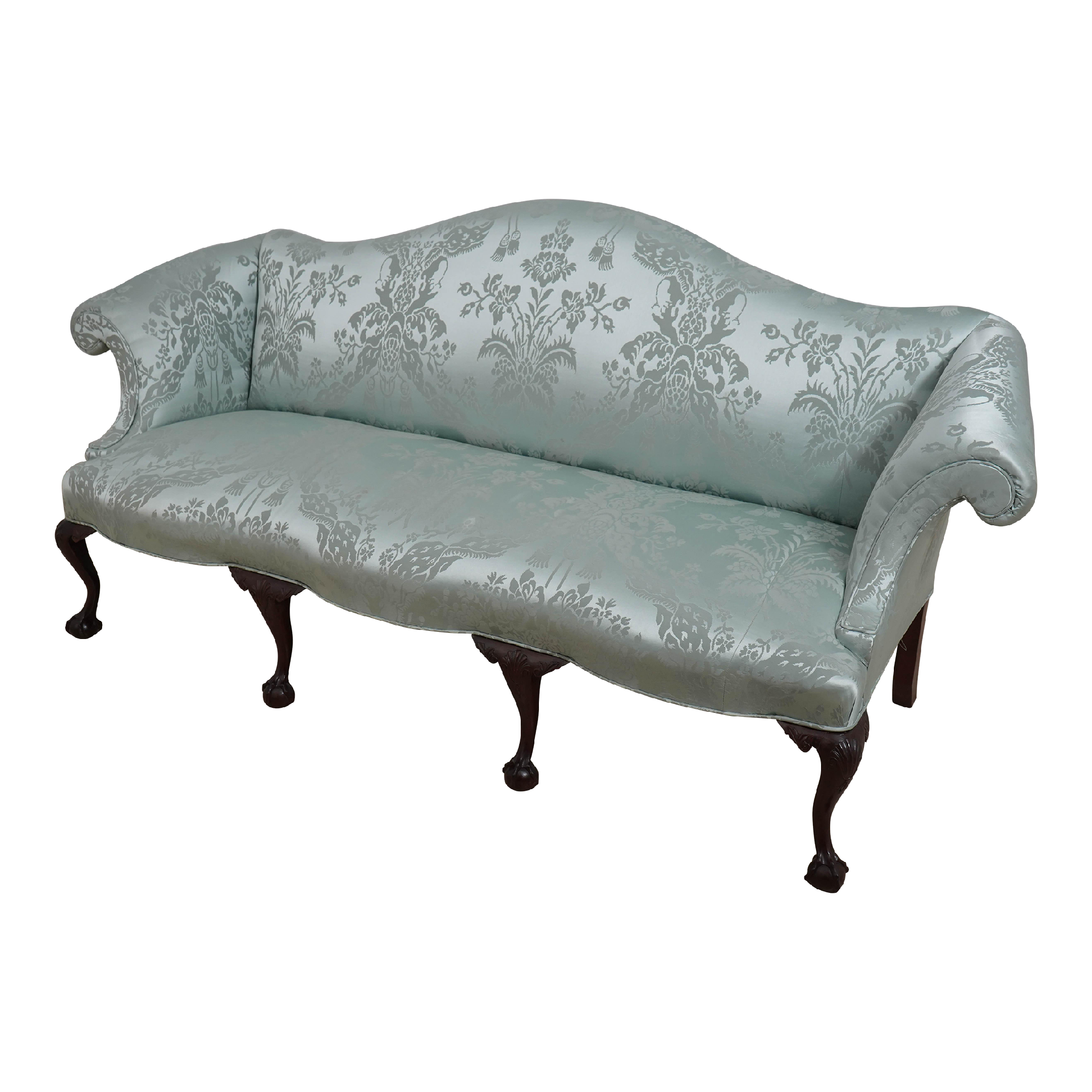 Bench Made Hand Carved Vintage Chippendale Sofa | Chairish