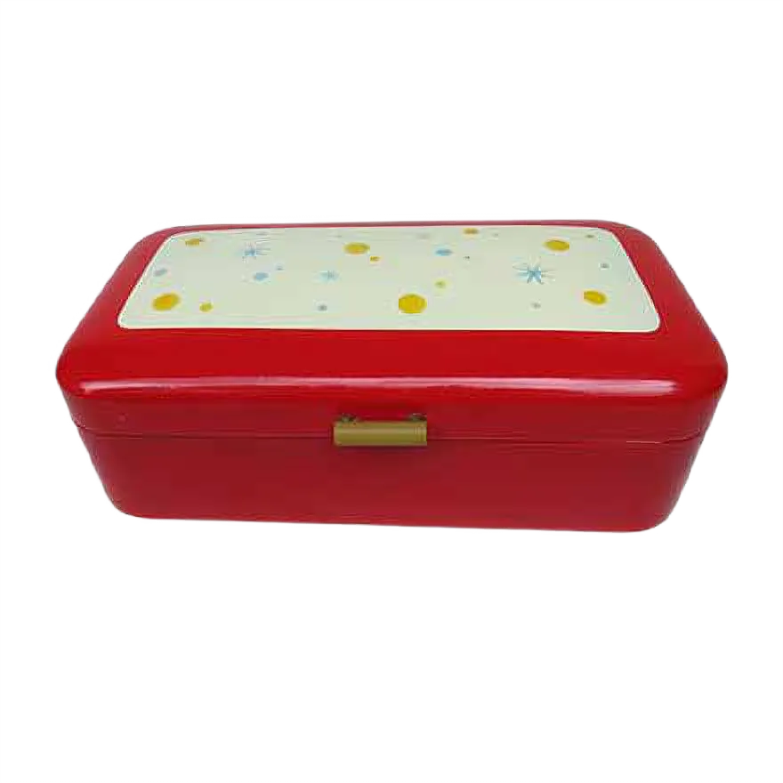 Enamelled Red Bread Box, 1940s | Chairish