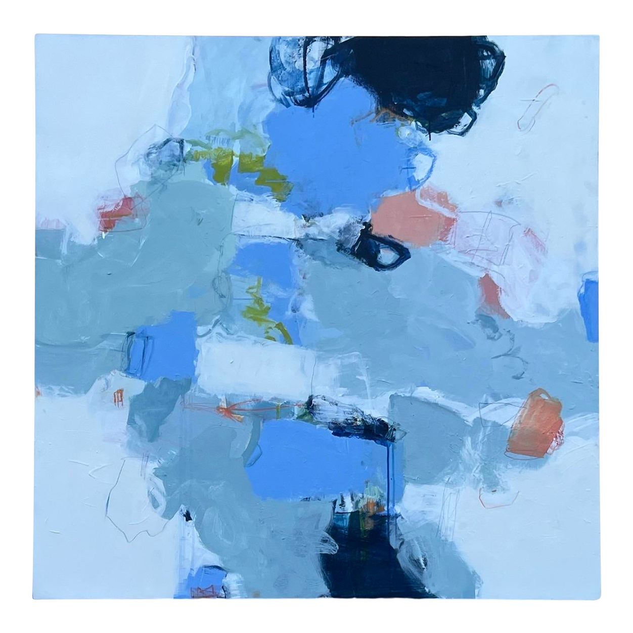 Original Non-Objective Painting on Canvas, Signed | Chairish