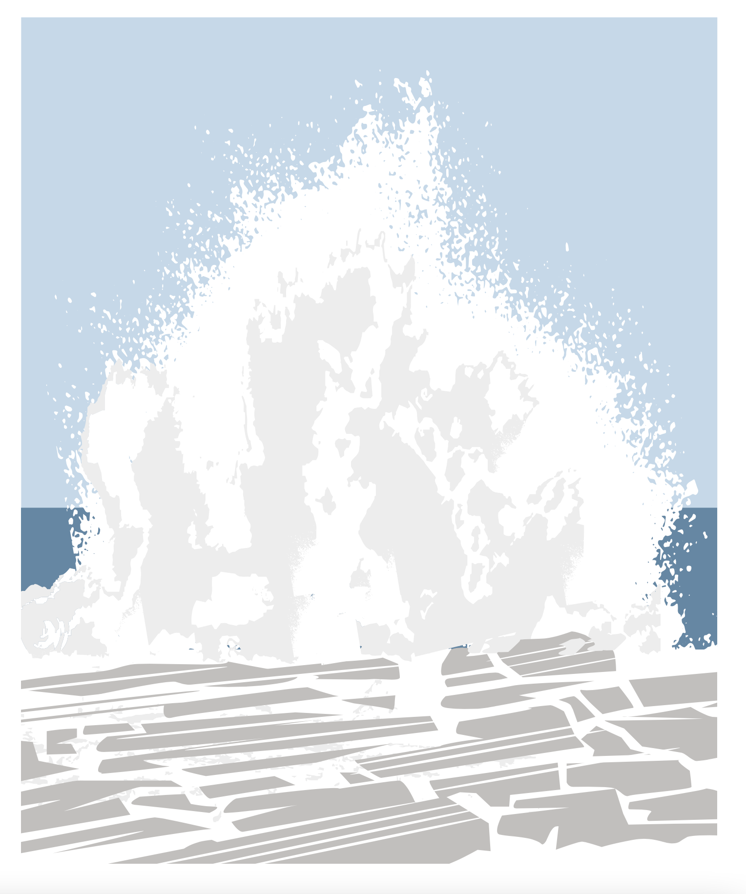 "Big Wave" Contemporary Minimalist Abstract Seascape Print | Chairish