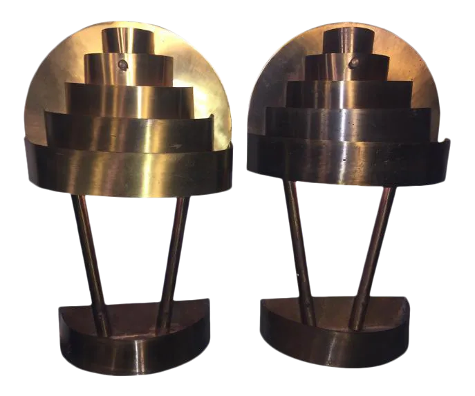 Kurt Versen Modernist Art Deco Wall Sconces/table Lamps | Chairish