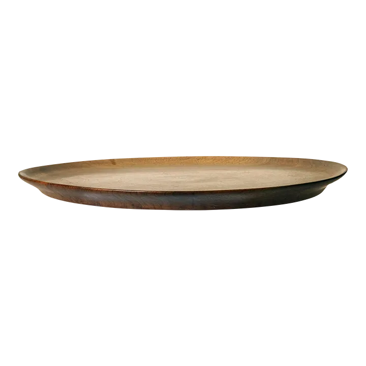 Large Midcentury Handmade Mid Walnut Platter | Chairish