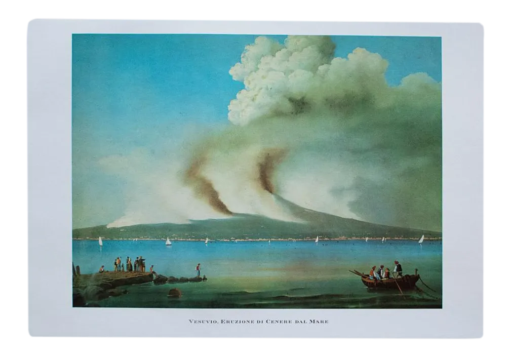 1964 "Vesuvius Seen From the Sea", Original Lithograph | Chairish