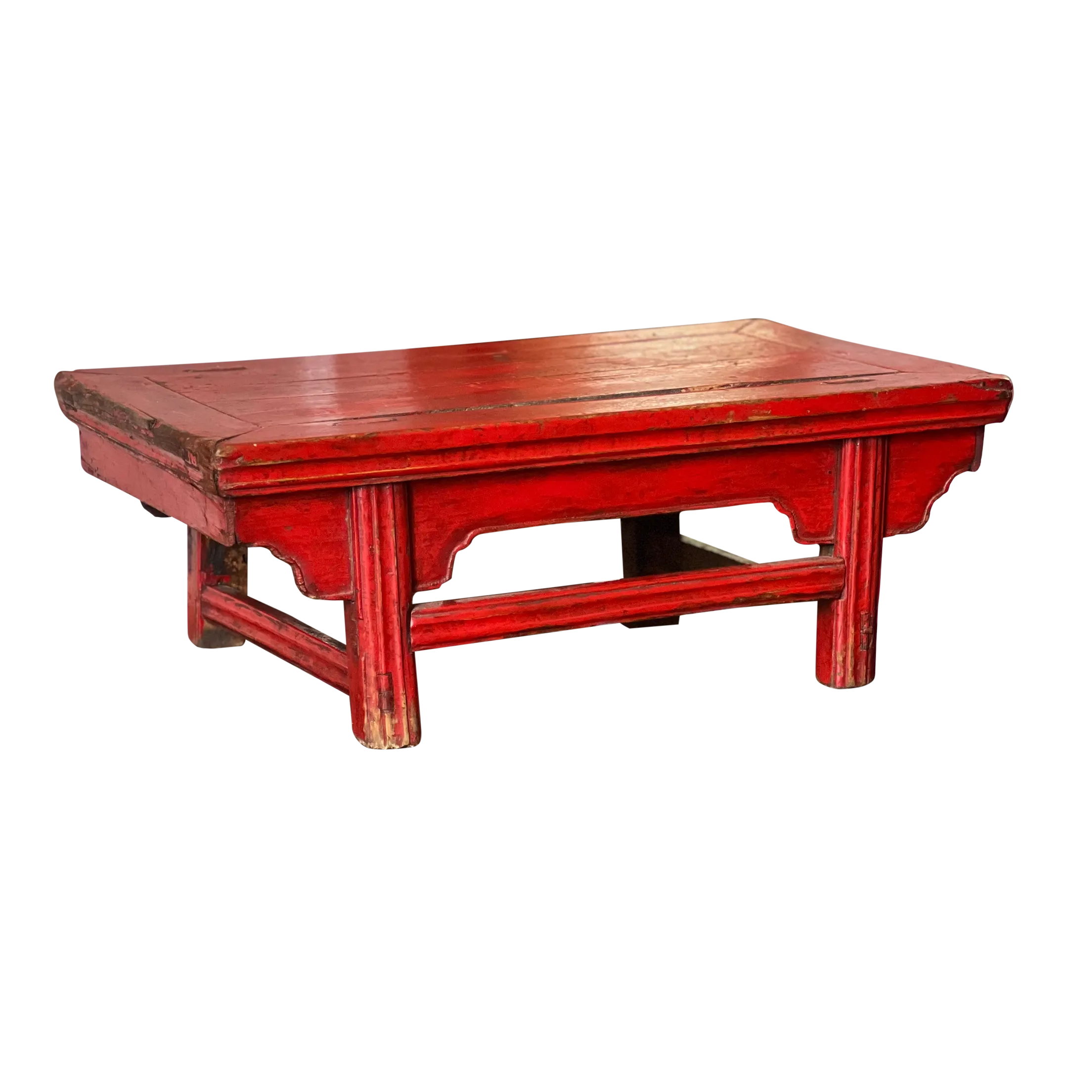 1910s Antique Chinese Red Lacquer Low Kang Table | Chairish