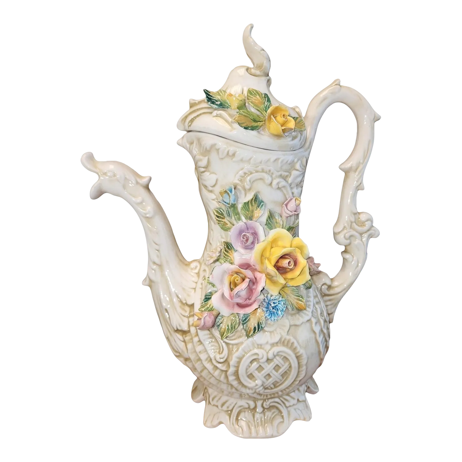 Mid 20th Century Capodimonte Large Coffee Pot | Chairish