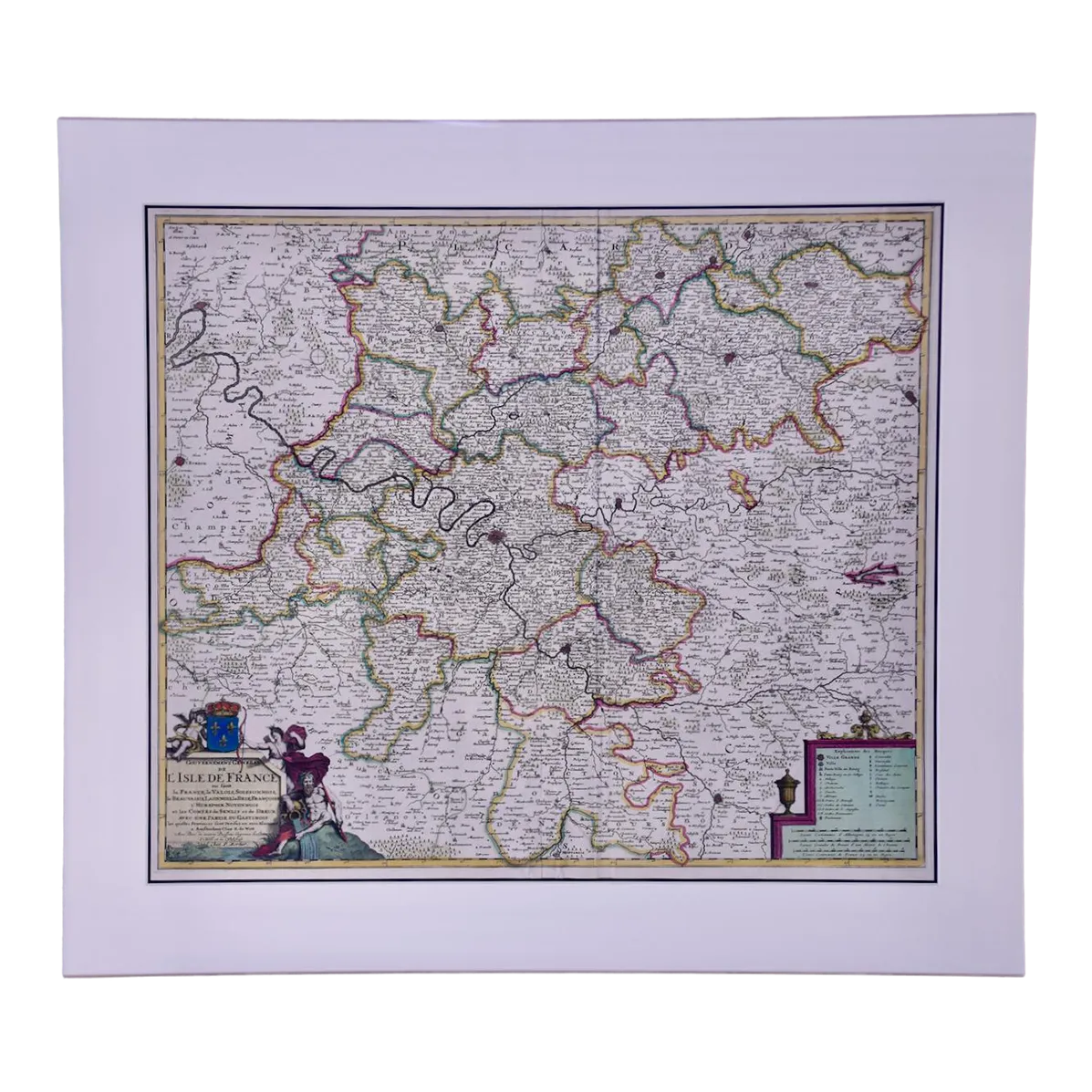 l'Isle De France: A Hand-Colored 17th Century Map by De Wit, 1680 ...