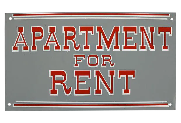 Apartment for Rent Sign | Chairish