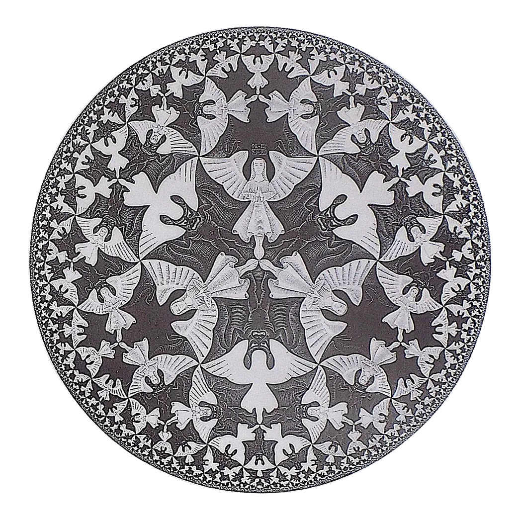 Vintage 20th Century M. C. Escher Lithograph "Circle Limit IV (Heaven ...