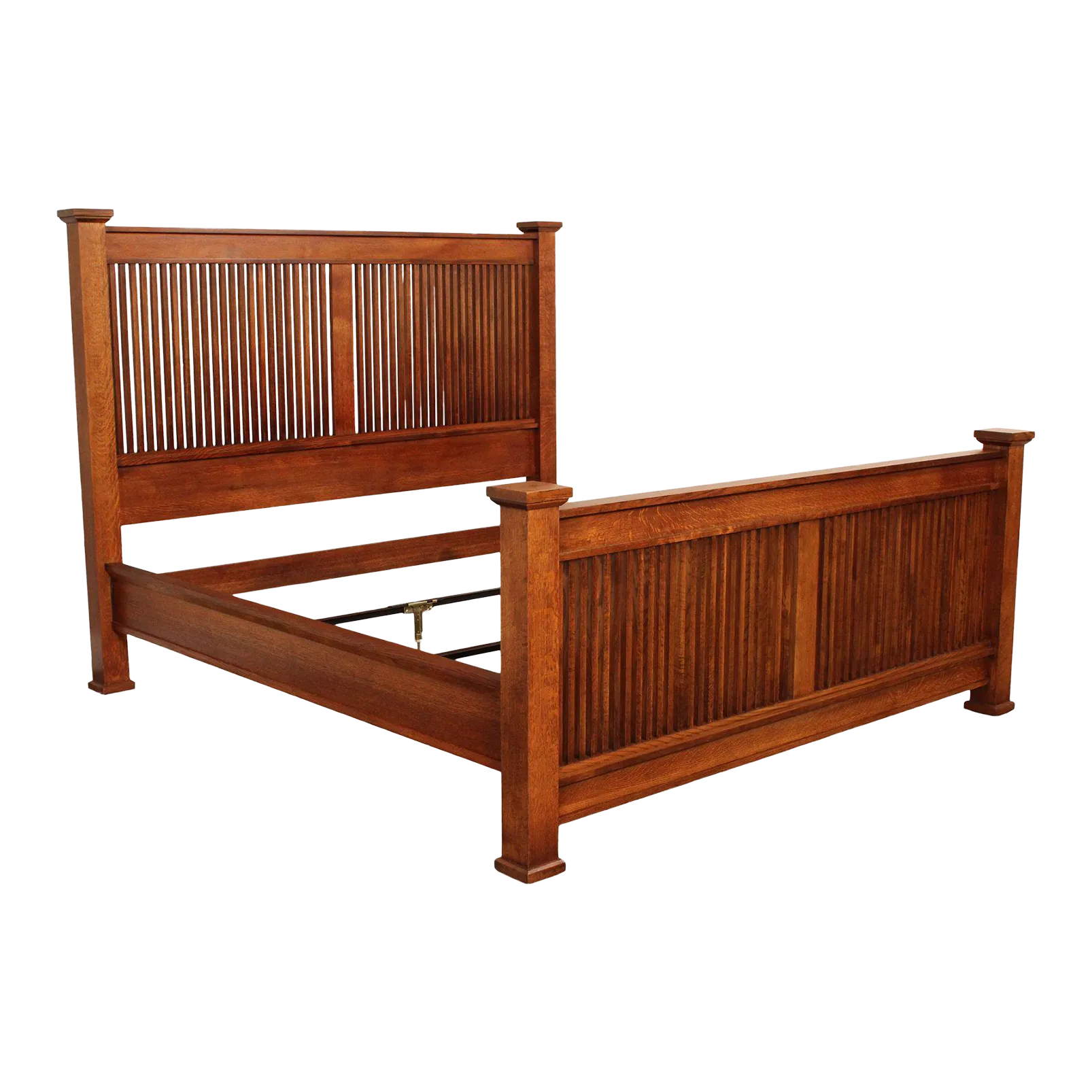 Stickley Mission Collection King Size Oak Prairie Bed | Chairish