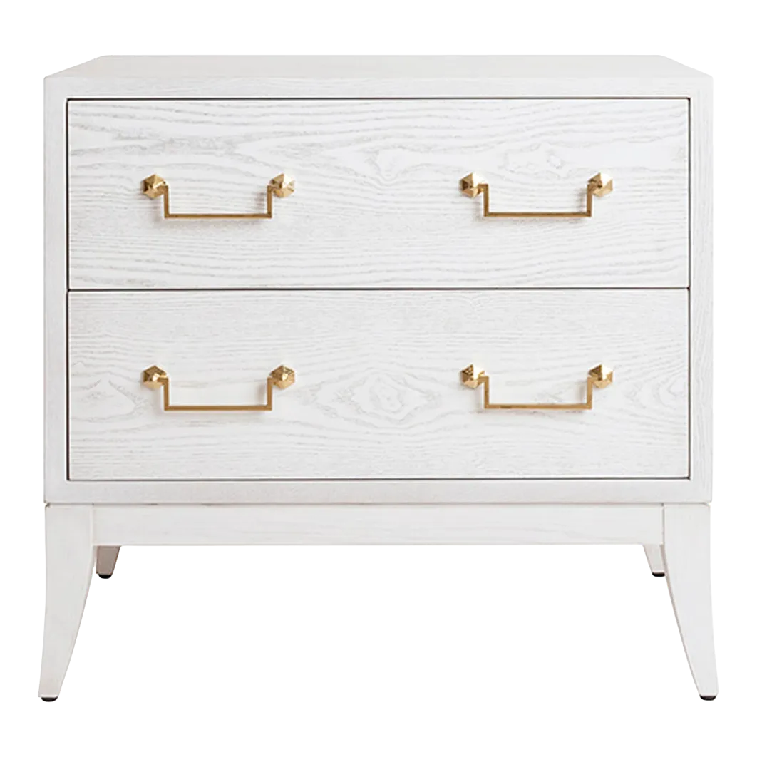 Matthew Izzo Home White Washed Oak Side Table | Chairish