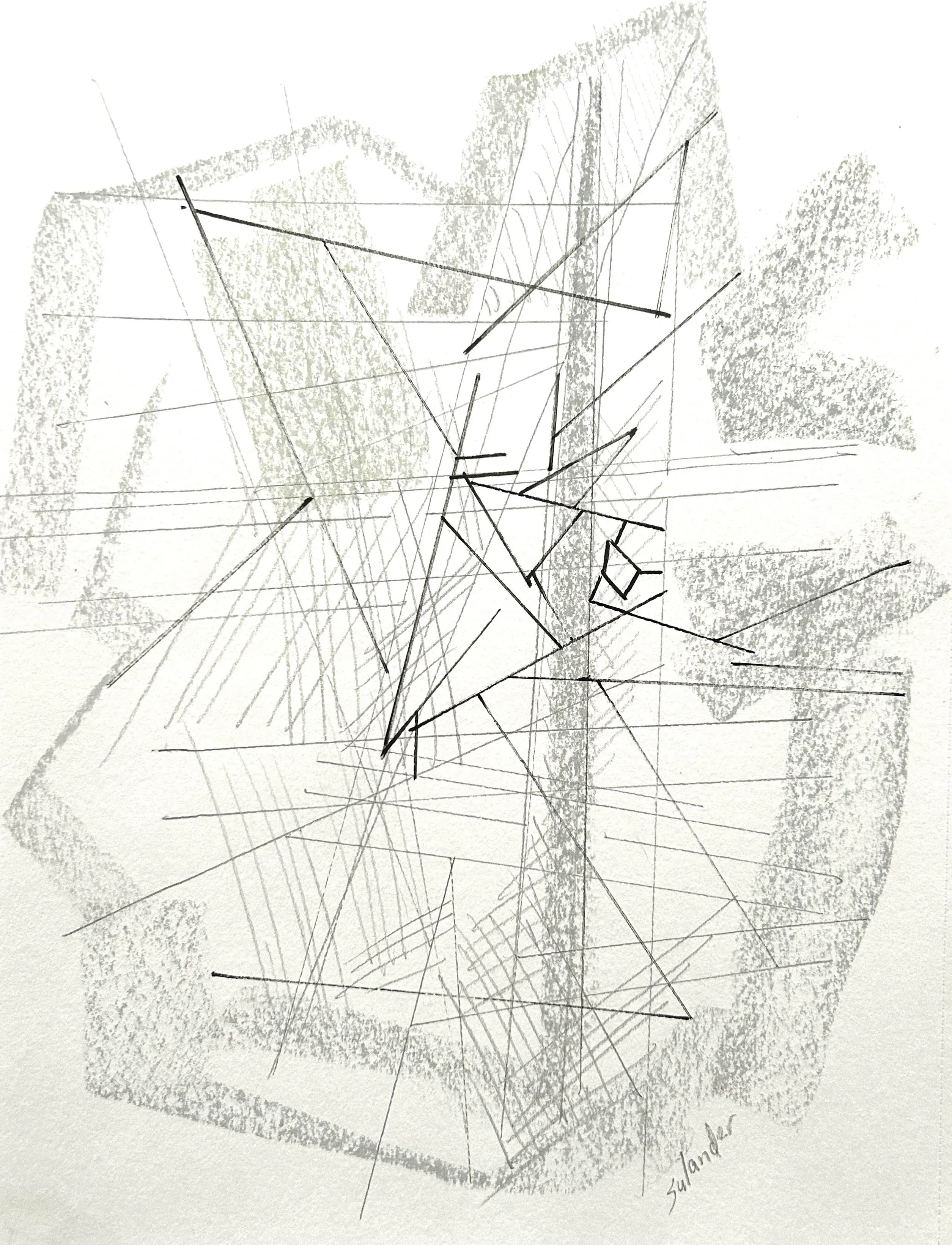 Contemporary Original Space and Time Composition Drawing by Erik ...