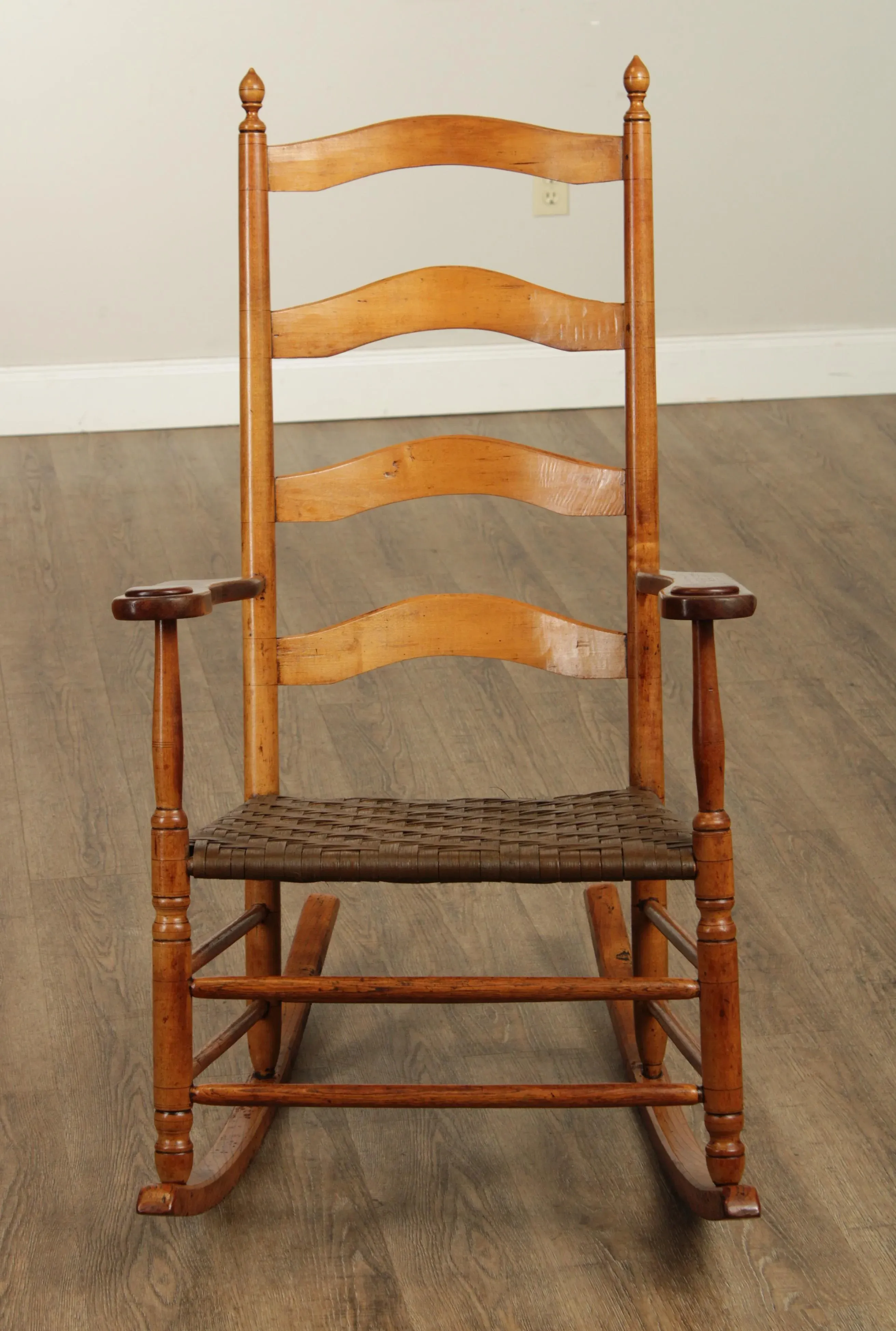 Antique Shaker Style Maple Ladder Back Rocker